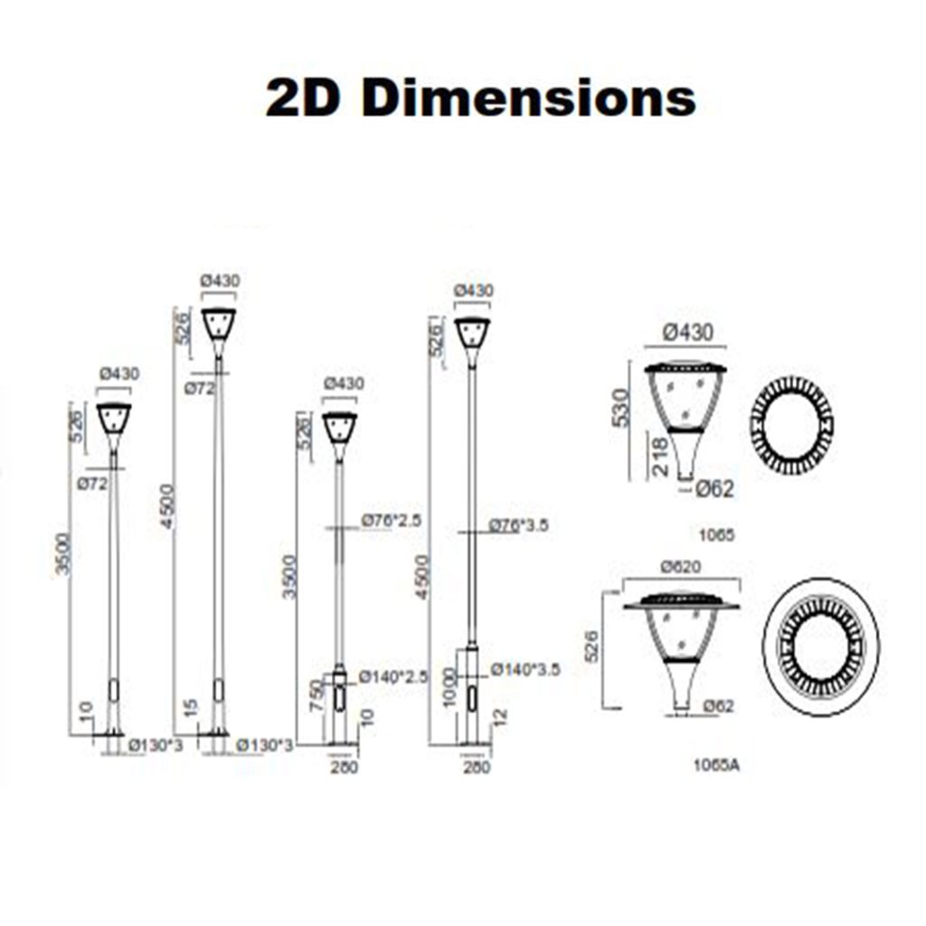 LED Lighting Pole Head Umbre I – PRO LIGHT EGYPT | For Electrical ...
